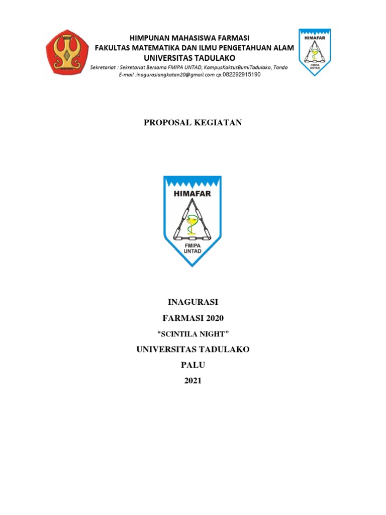 Proposal Inagurasi Farmasi 2020 UNTAD | PDF