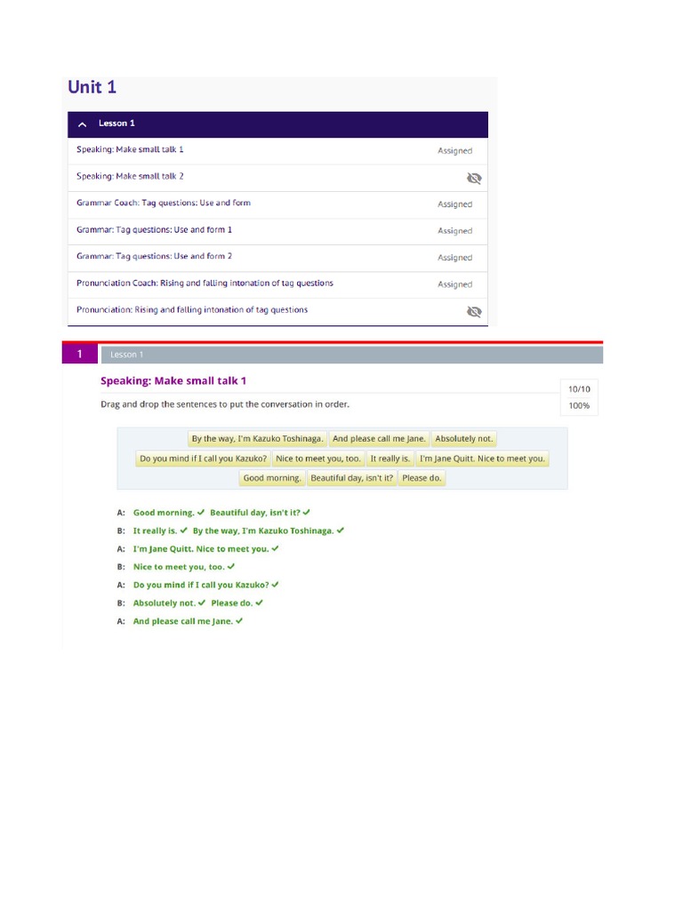 Lesson 1 Plataforma My English Lab | PDF