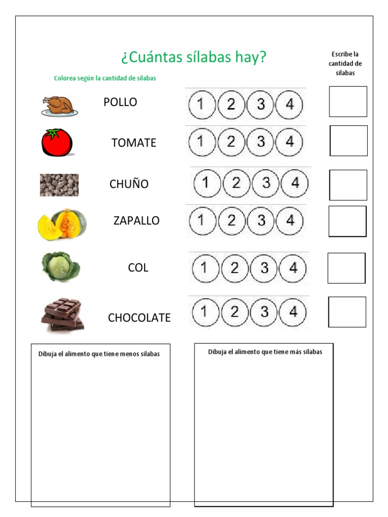 Actividades de Sílabas para Niños | PDF