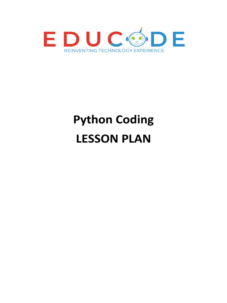 Lesson Plan - Unit No. 1 - Lesson No. 2 - Grade 10 | PDF | Python ...