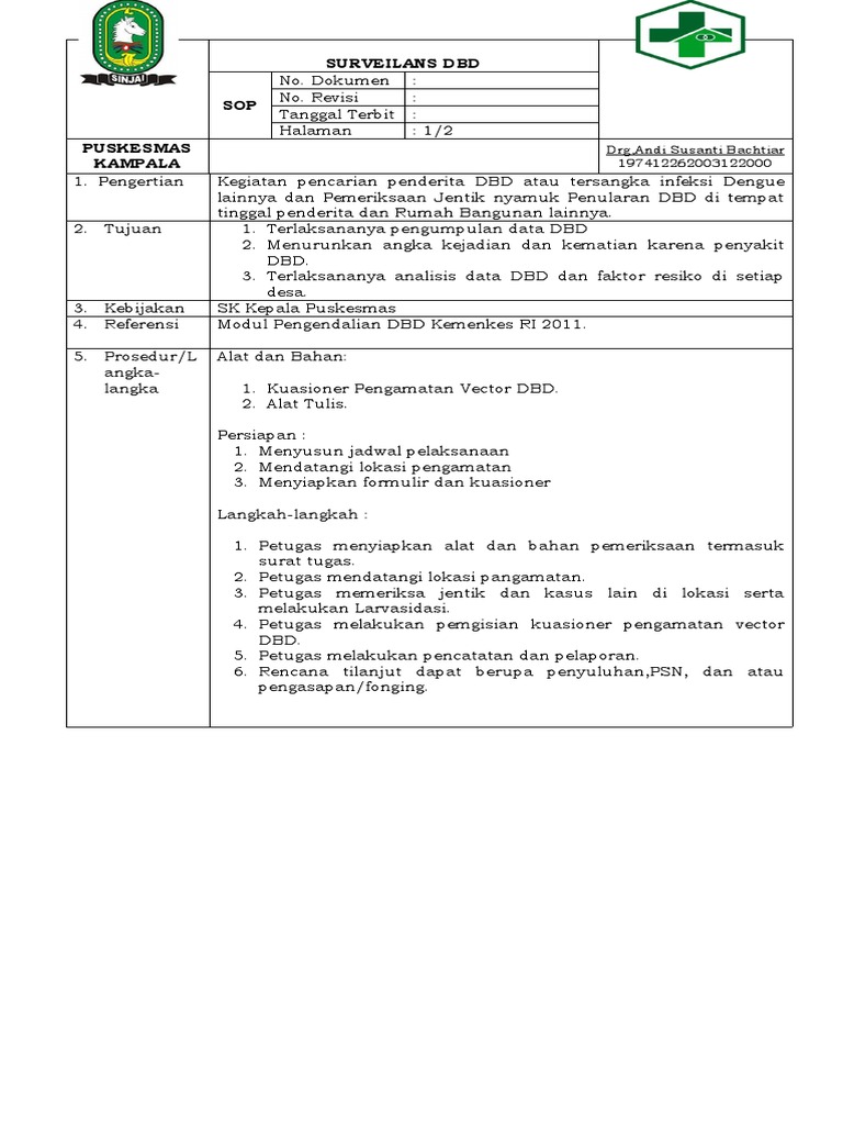 Sop Surveilans DBD | PDF