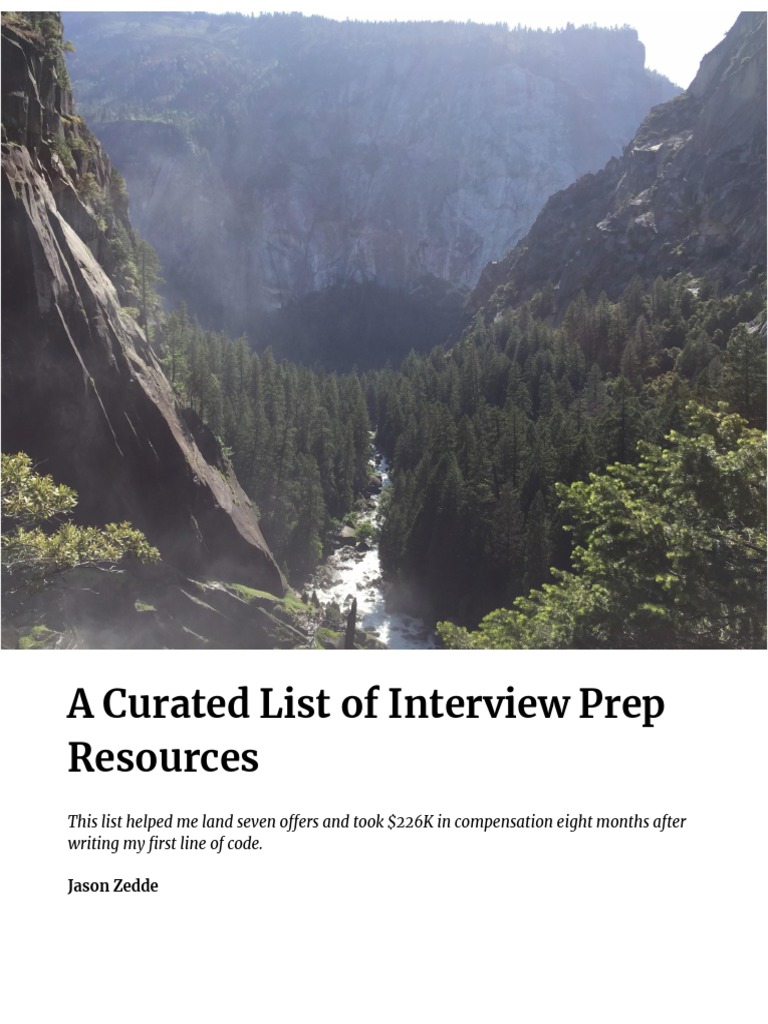 Curated List of Interview Prep Resources | PDF | Design | Learning