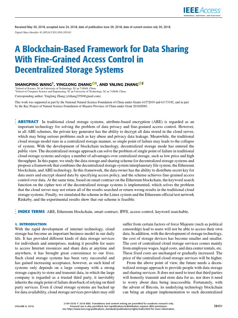 A Blockchain Based Framework For Data Sharing With Fine Grained Access Control In Decentralized