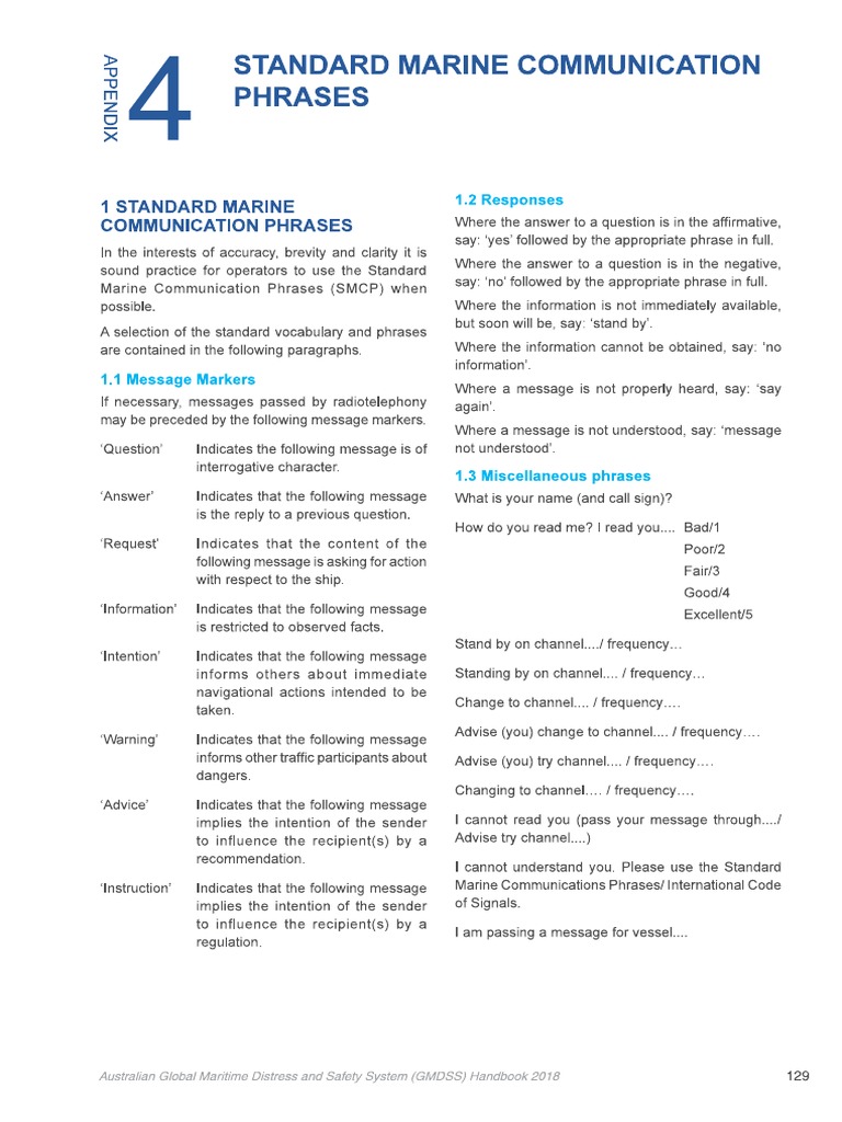 Standard Maritime Communications Phrases | PDF