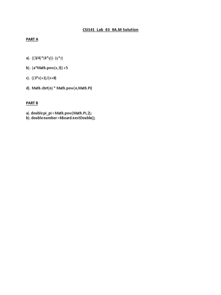 Lab 03 Sample Solutions | PDF | Mass | Physics