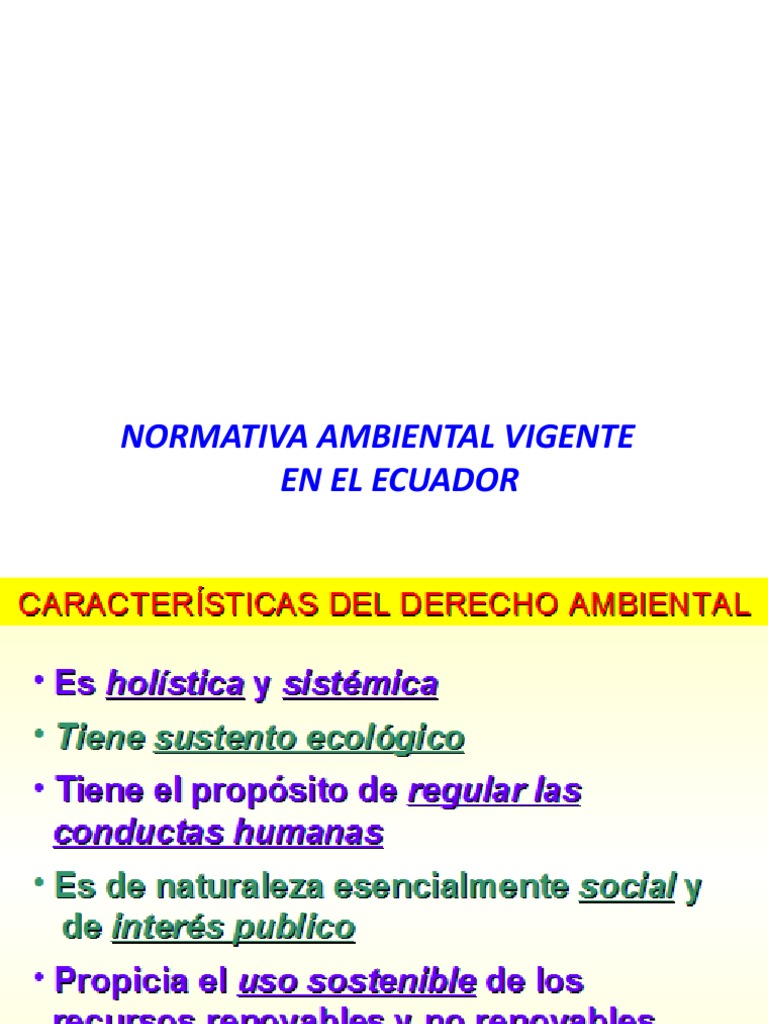 Normativa Ambiental Vigente en El Ecuador | PDF | Evaluación de impacto ambiental | Política