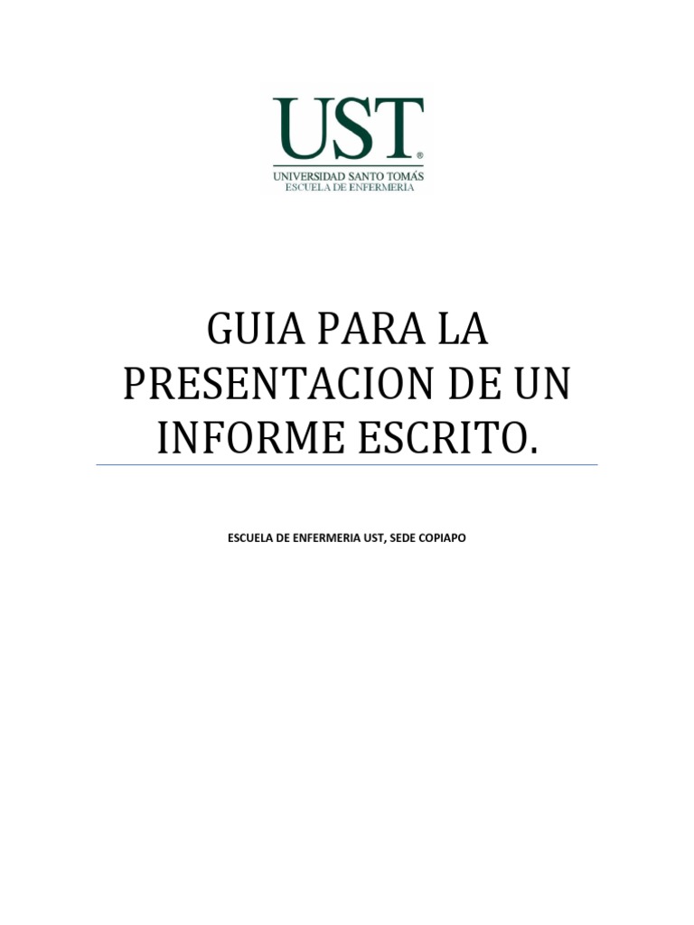 Guia para La Presentacion de Un Informe | PDF | Bibliografía | Citación