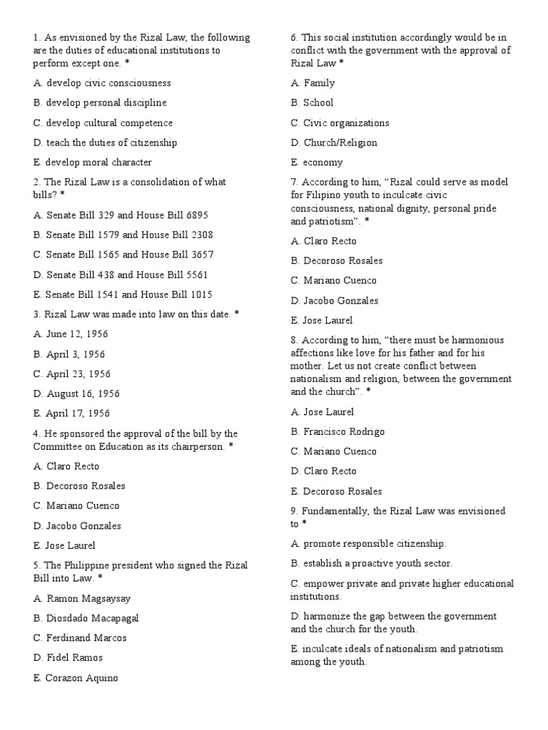 Examquiz 1 1311 Grizal de Jesus Mary Aleah Cae Edocx PDF Free | PDF | Nationalism | Philippines