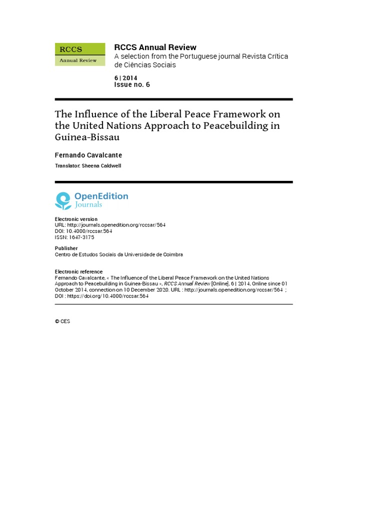 The Influence of The Liberal Peace Framework On The United Nations ...