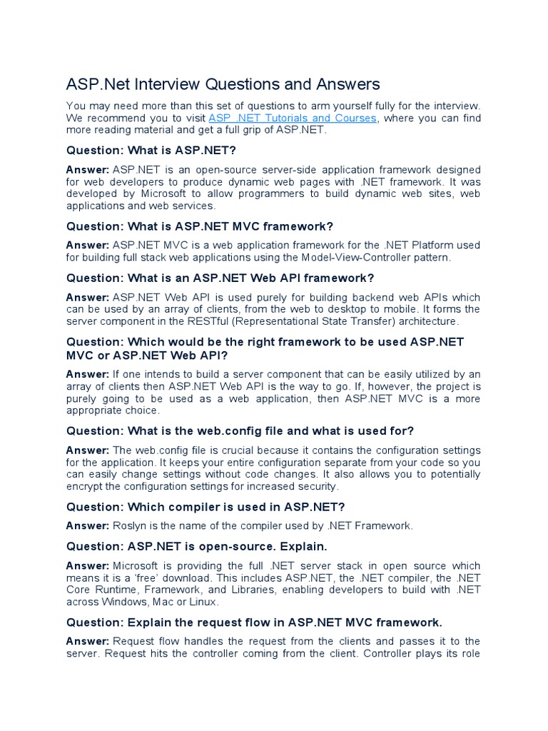 Asp Net Interview Questions | PDF