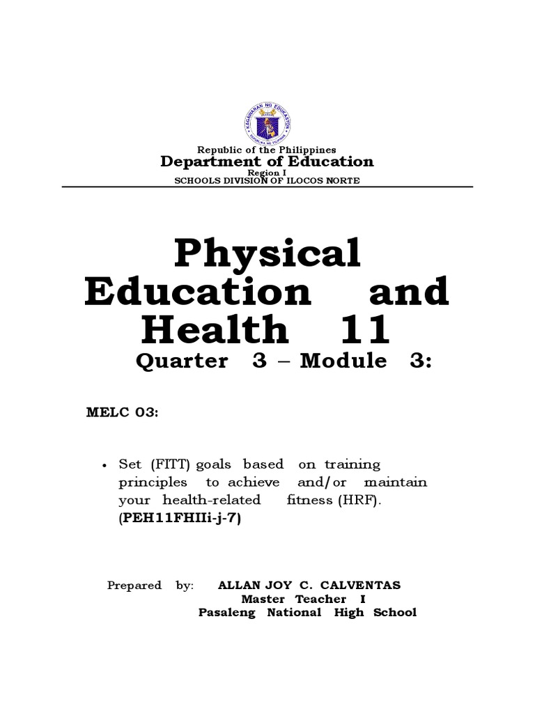 Physical Education and Health 11: Quarter 3 - Module 3 | PDF | Physical ...