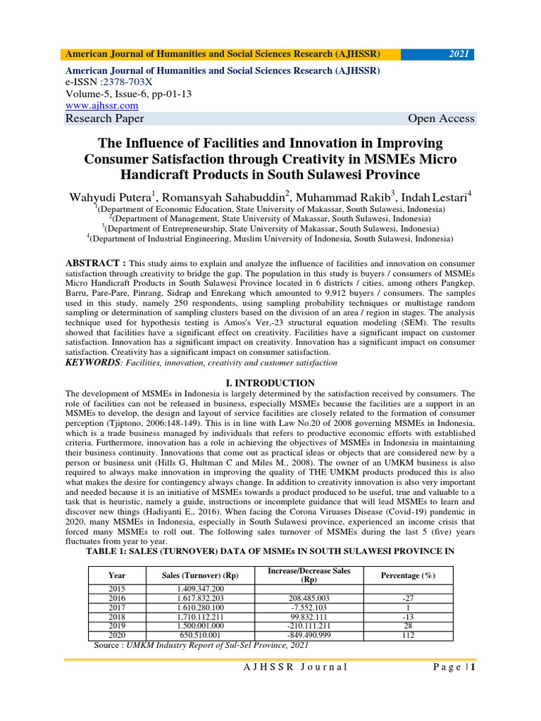 Impact of Facilities on MSME Satisfaction | PDF | Structural Equation ...