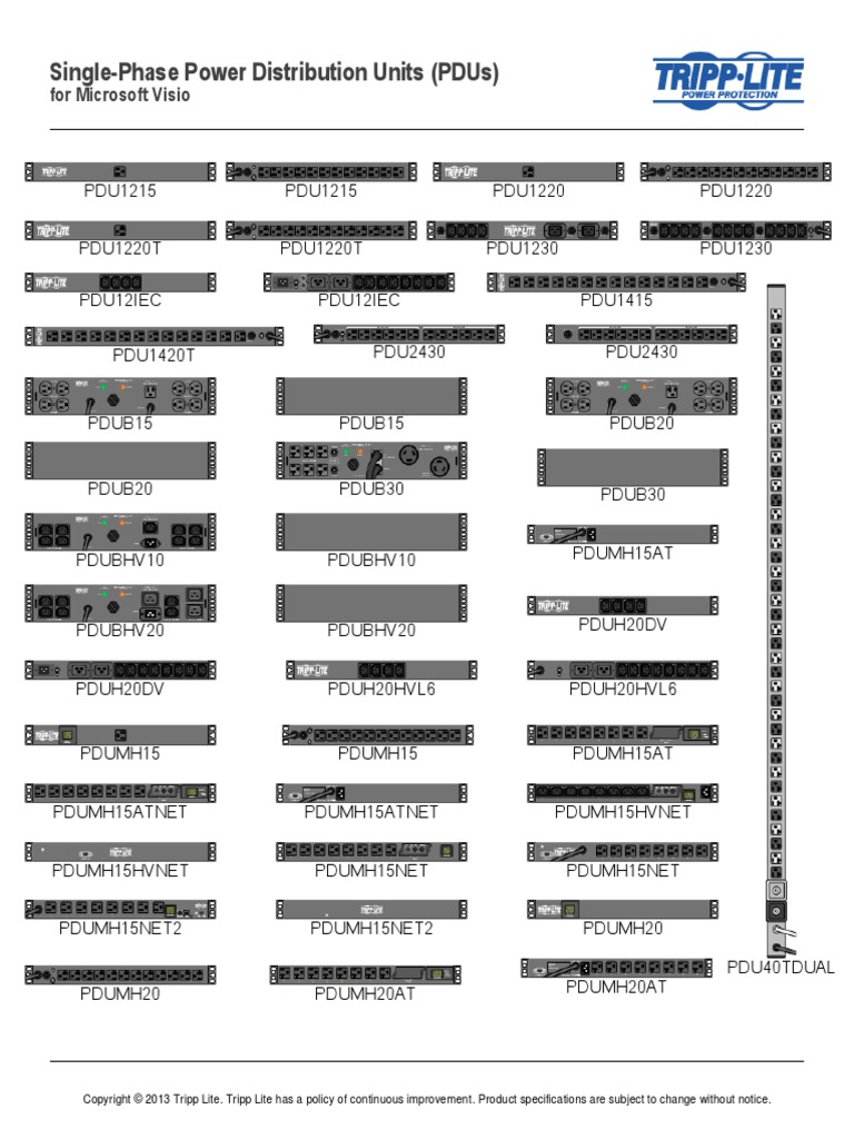 Single-Phase Power Distribution Units (Pdus) : For Microsoft Visio ...