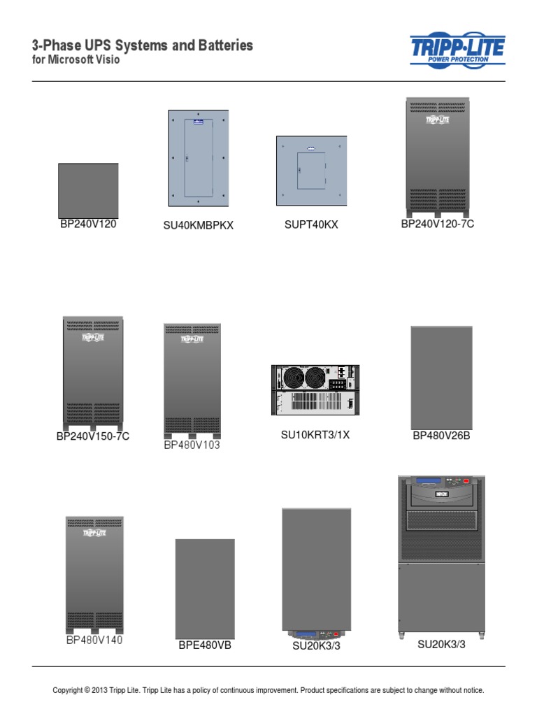 3-Phase UPS Systems and Batteries: For Microsoft Visio | PDF | Power ...