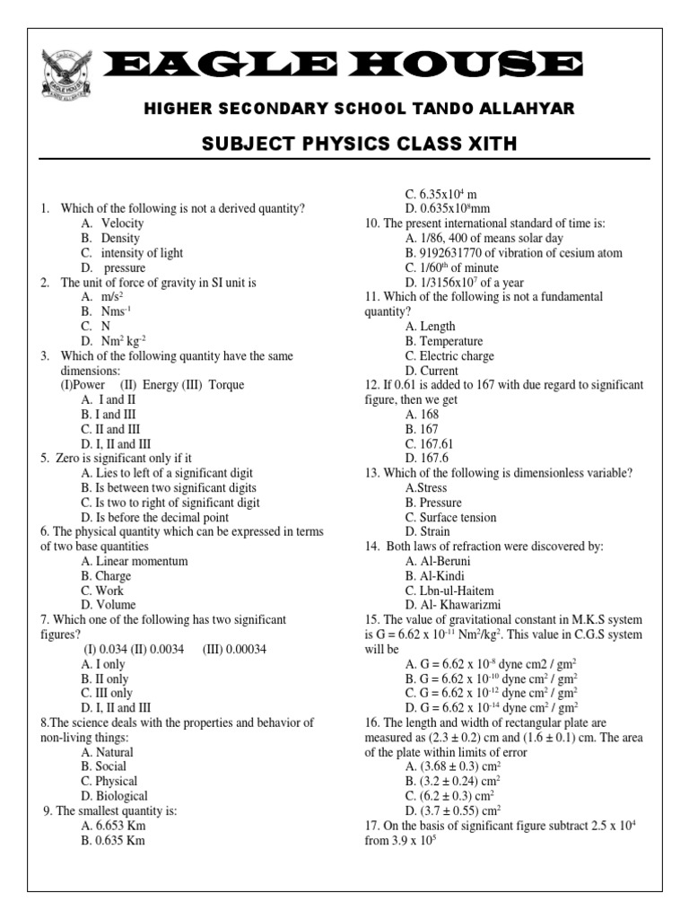 Physics Xi Home Task-I | PDF | Continuum Mechanics | Physics