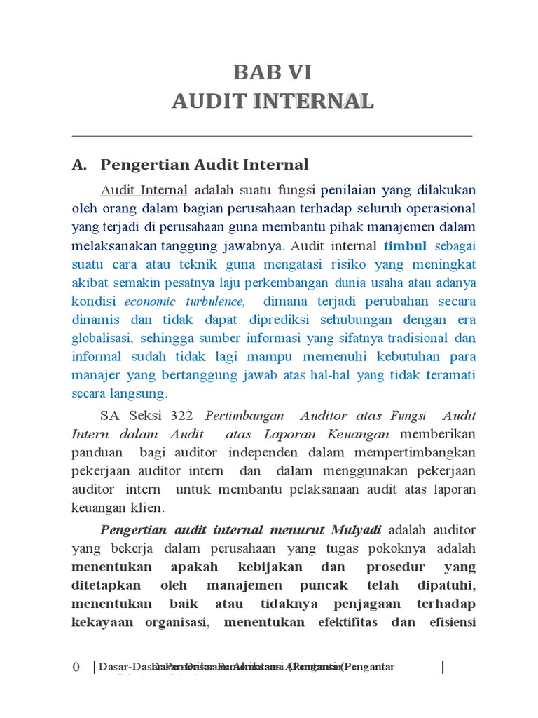 Bab 6 Audit Internal | PDF