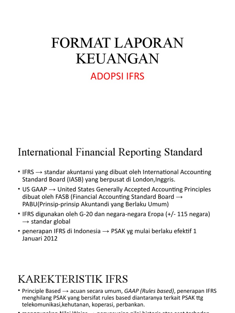 Format Laporan Keuangan Ifrs Psak | PDF