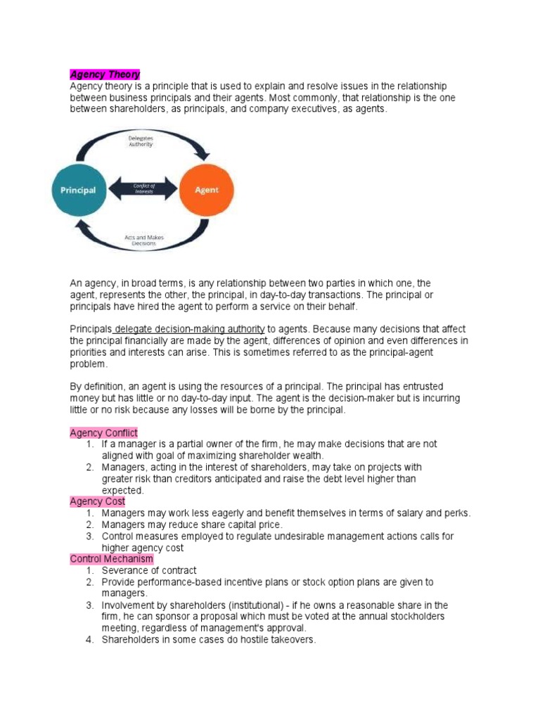 Agency Theory | PDF