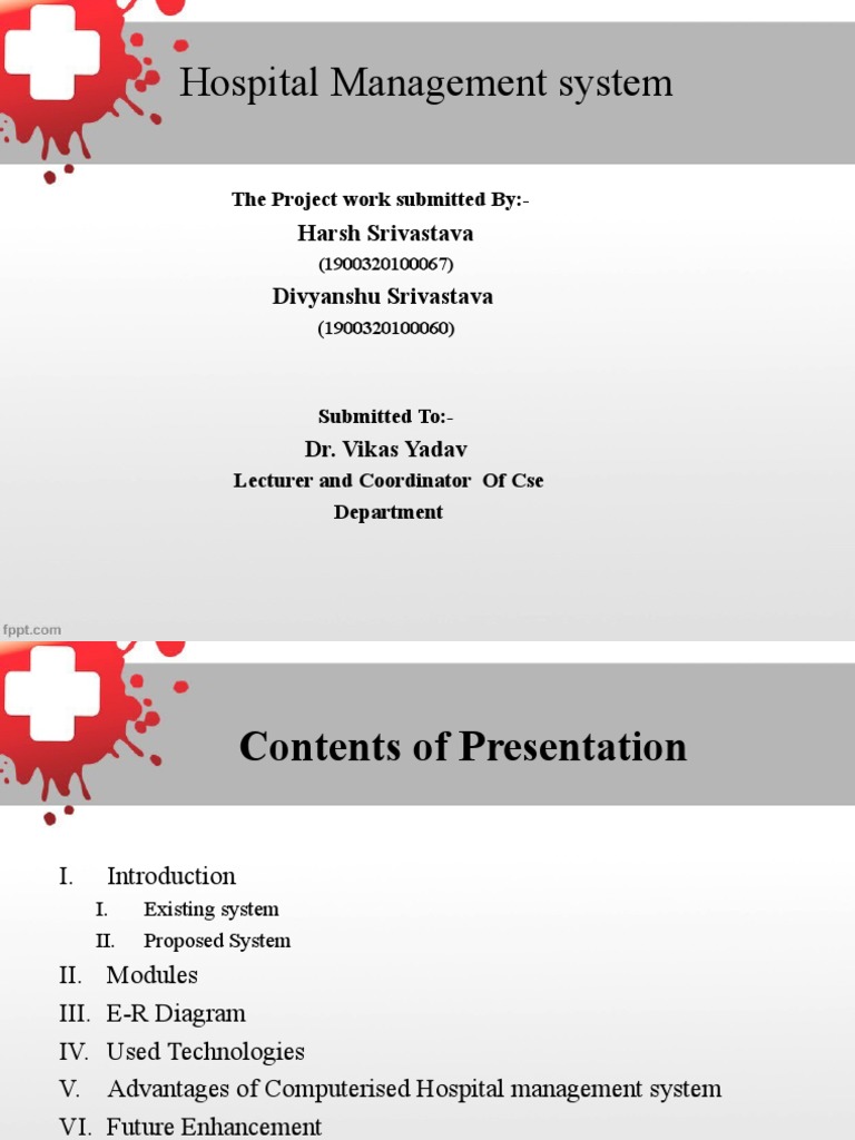 Hospital Management System: Harsh Srivastava Divyanshu Srivastava | PDF ...