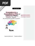 Kom Pan 11 - Q2 - Modyul 1 - Aralin 1 4 Komunikasyon - Q2 - Modyul DMNHS | PDF