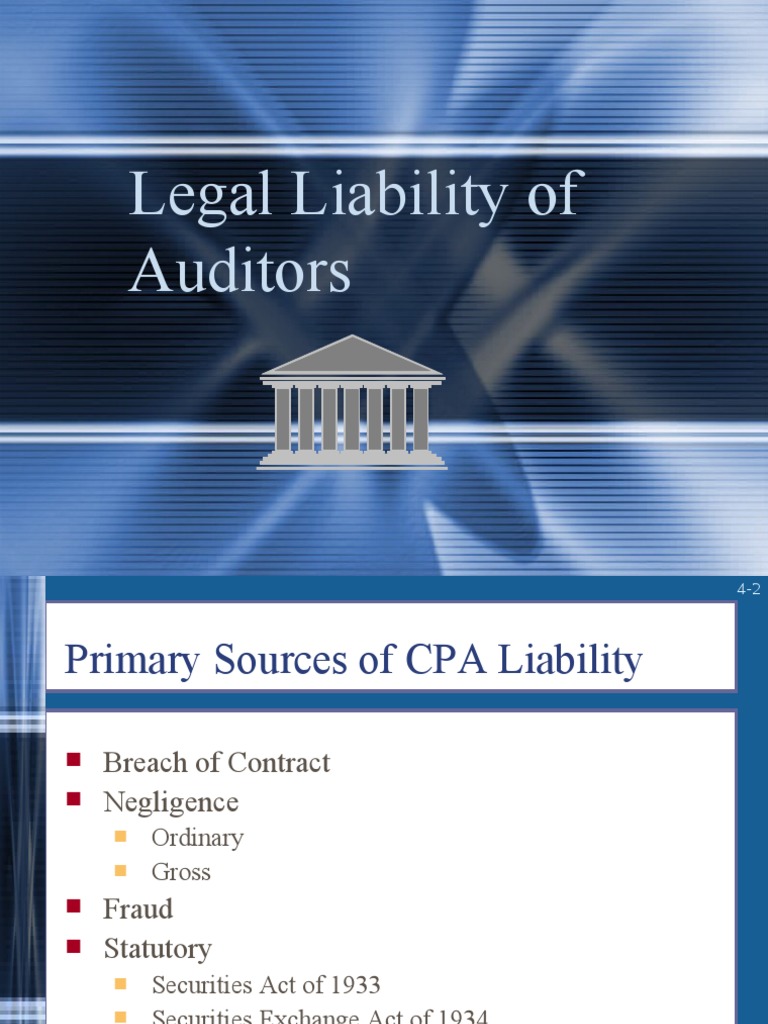 Legal Liability of Auditors | PDF | Negligence | Legal Liability