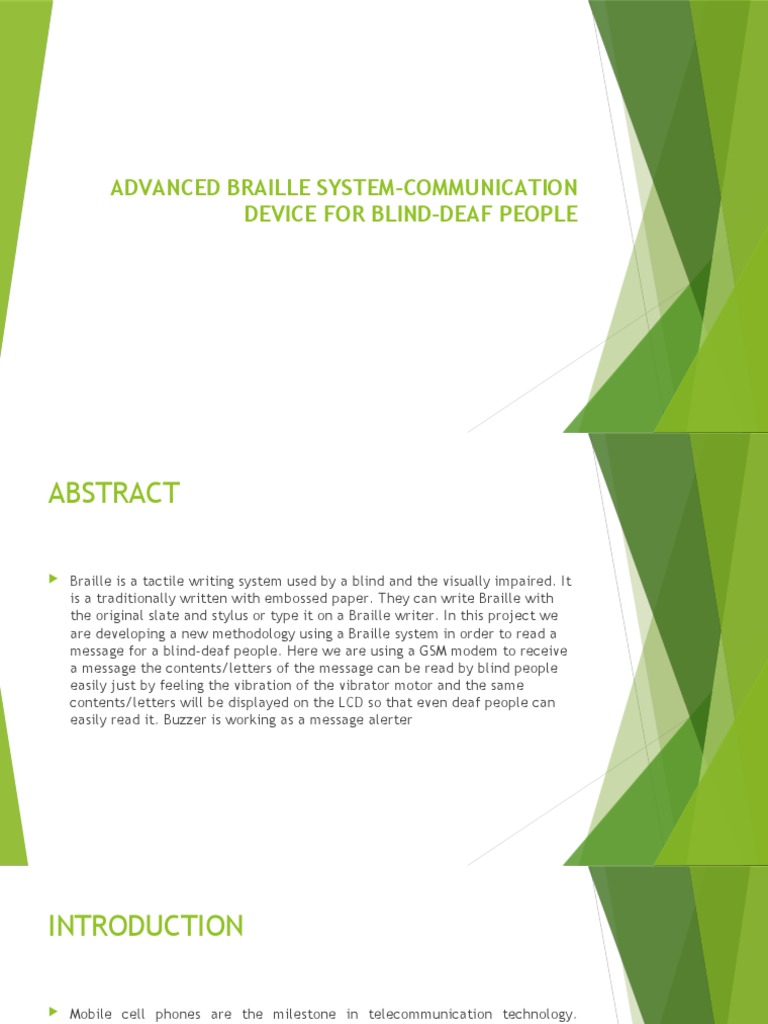 Advanced Braille System-Communication Device For Blind-Deaf People Necg ...