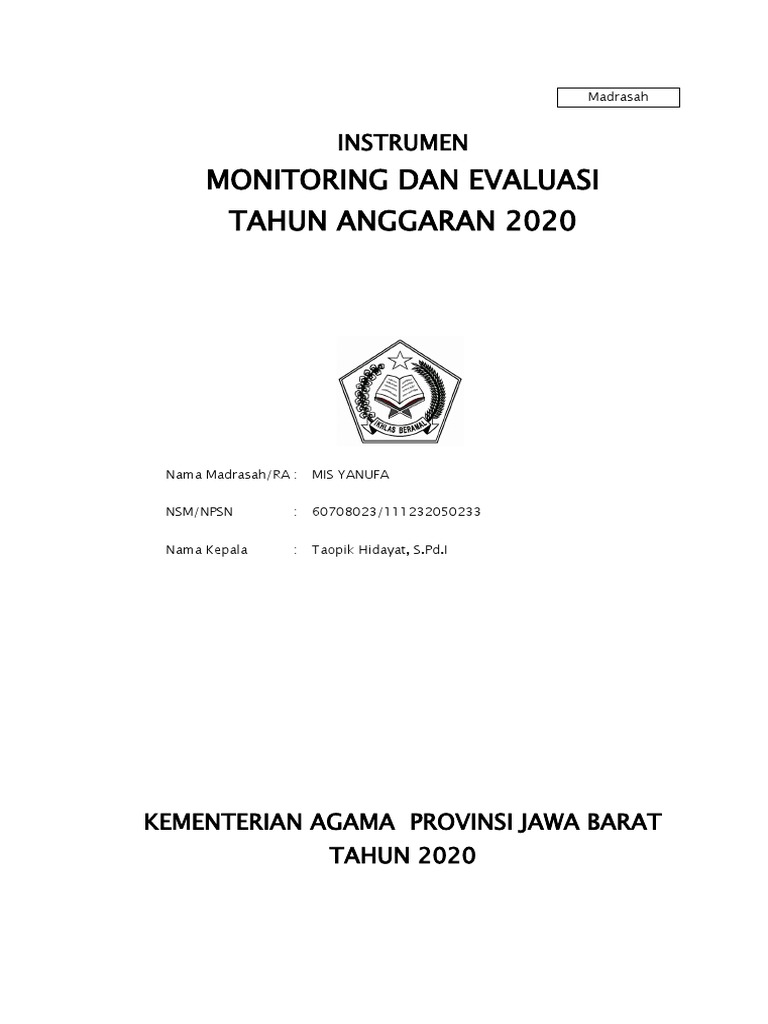 Monitoring dan Evaluasi Program Pendidikan Madrasah | PDF