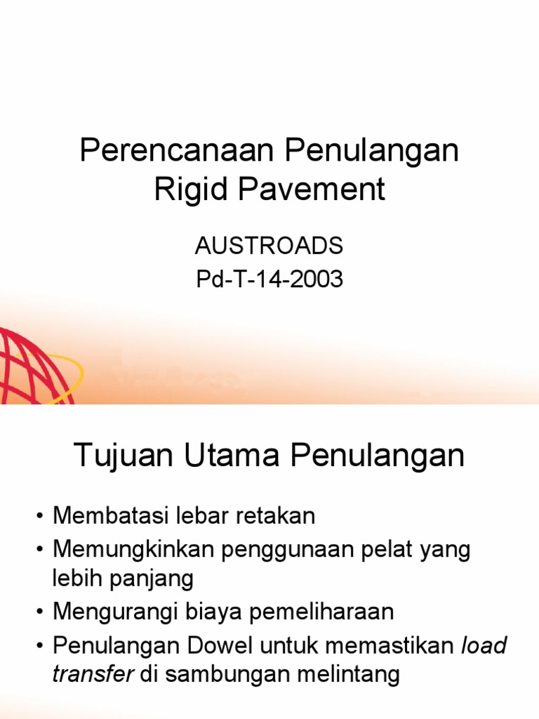 Penulangan Rigid Pavement AUSTROADS | PDF | Road Surface | Concrete
