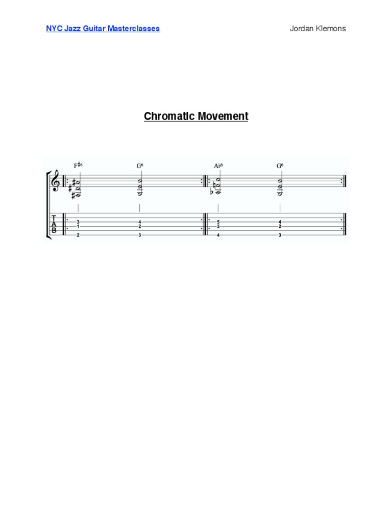 Chromatic Movement: NYC Jazz Guitar Masterclasses | PDF