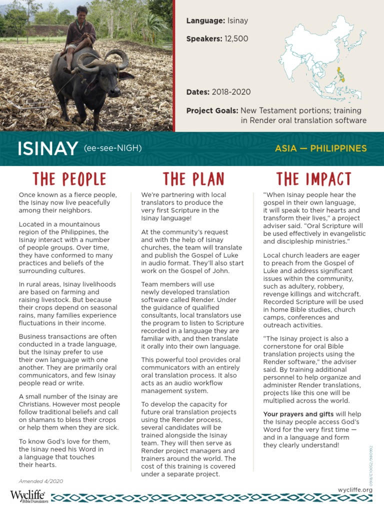 Isinay Profile AMENDED WEB | PDF | Translations | Bible