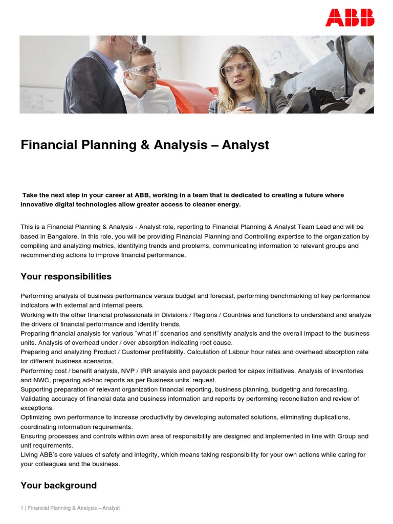 Financial Planning & Analysis Analyst: Your Responsibilities | PDF ...