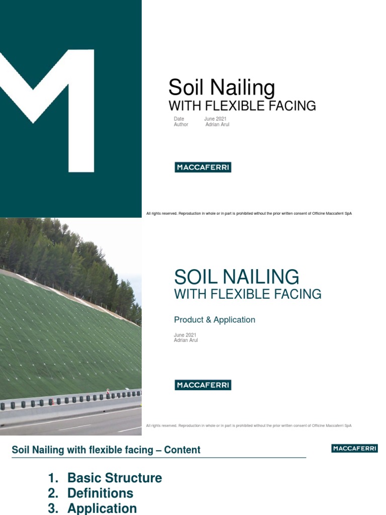Soil Nailing With Flexible Facing | PDF | Soil | Materials