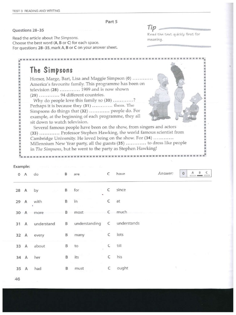 KET Part 5 - TEST 4 | PDF