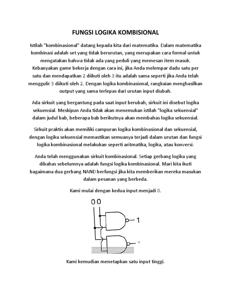 Fungsi Rangkaian Logika Kombinasi | PDF | Komputer