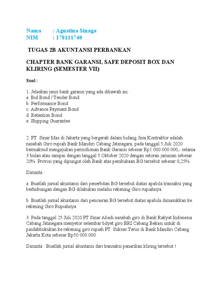 Tugas Akuntansi Perbankan | PDF