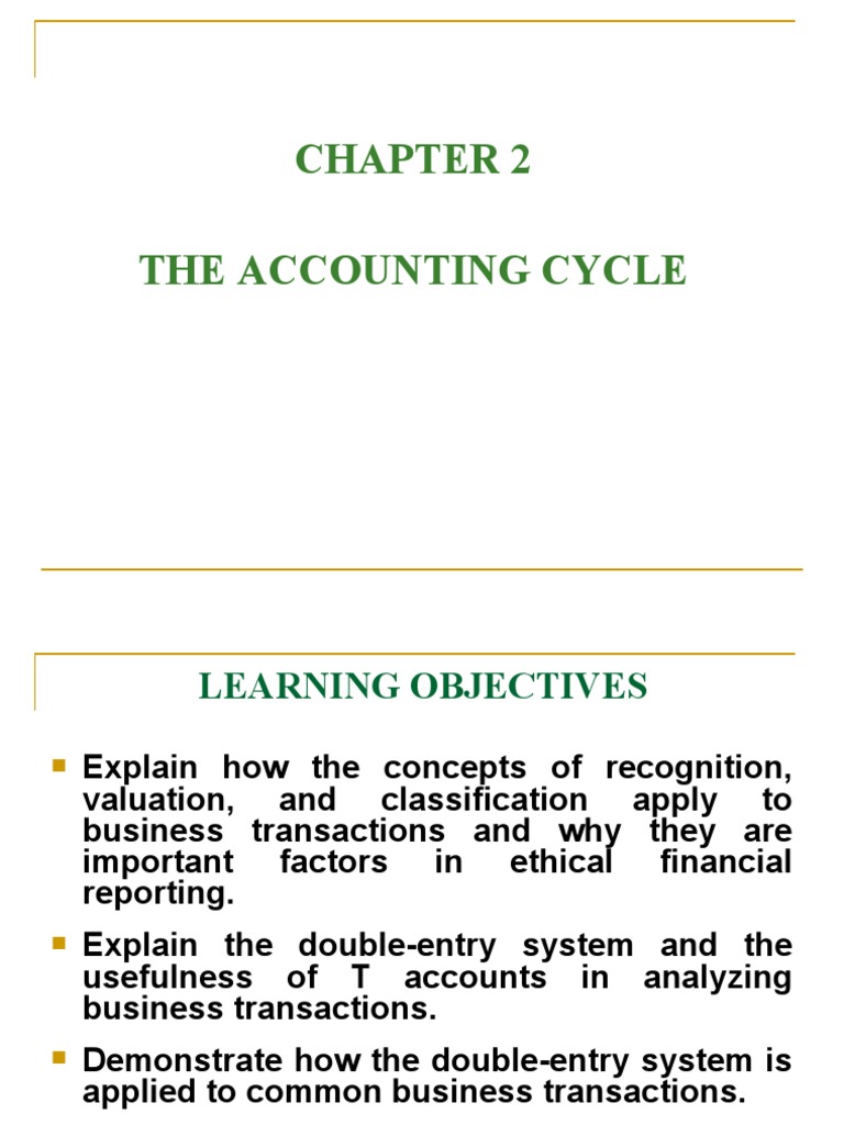 Chapter 2 The Accounting Cycle | PDF | Debits And Credits | Deferral