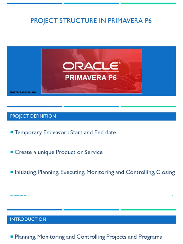 Project Structure in Primavera P6: Mostafa Khorshidi | PDF