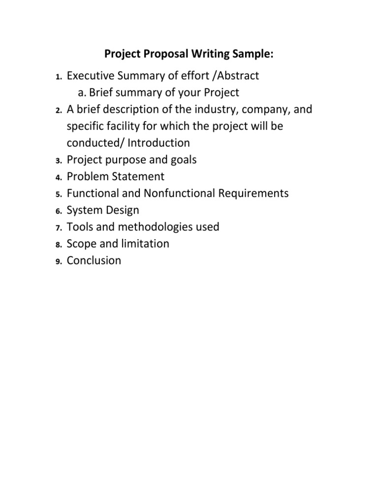 Project Proposal Writing Sample (SE) | PDF | Business | Technology ...