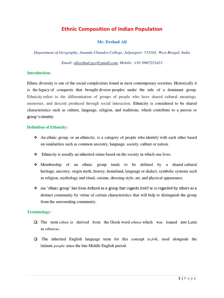 Racial Classification | PDF | Ethnicity | South Asia