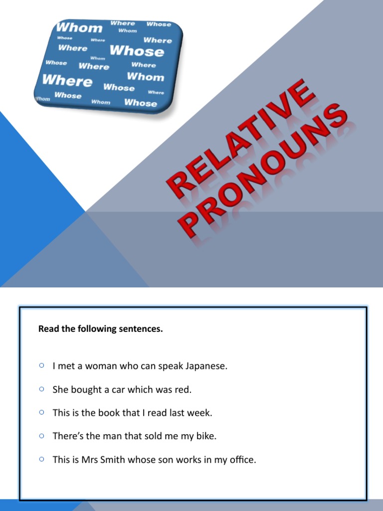 Lesson 6-Relative Pronouns | PDF