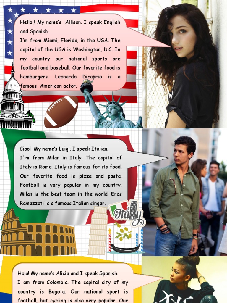 Countries and Nationalities Reading Comprehension Reading Comprehension ...