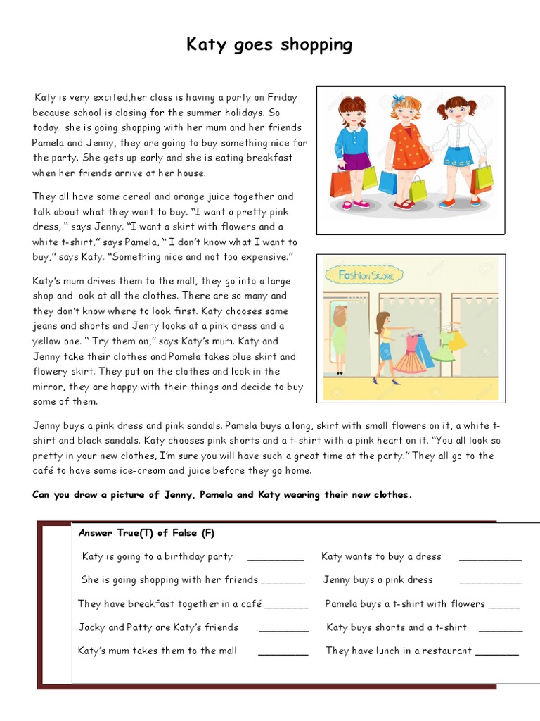 Katy Goes Shopping: Can You Draw A Picture of Jenny, Pamela and Katy ...