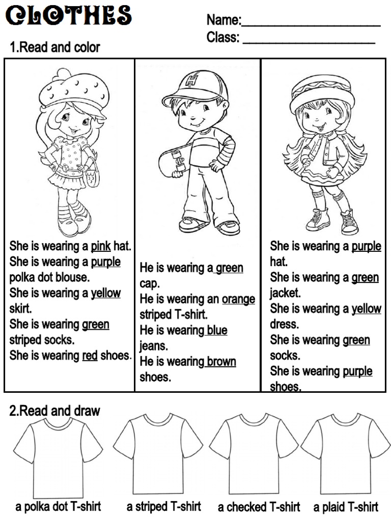 Clothes Fun Activities Games Picture Description Exercises - 8933 | PDF