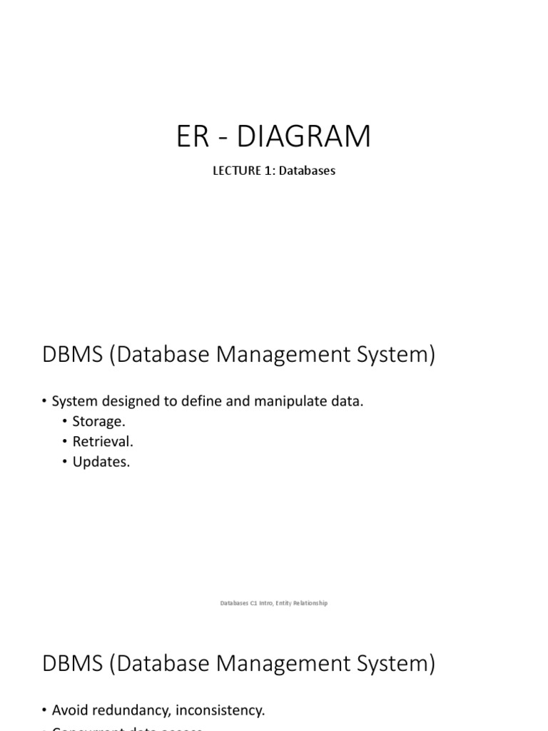 Er - Diagram: LECTURE 1: Databases | PDF | No Sql | Databases
