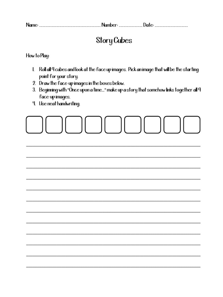 Creative Writing With Story Cubes | PDF | Home & Garden