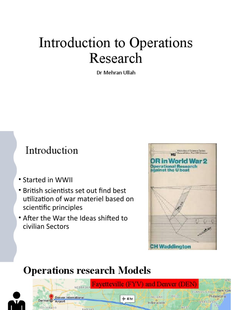 Introduction To Operations Research: DR Mehran Ullah | Download Free ...