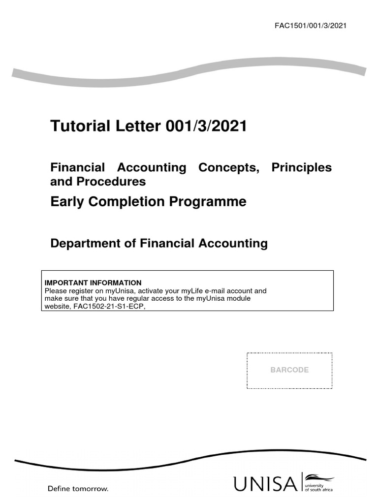 Tutorial Letter 001/3/2021: Early Completion Programme | PDF ...