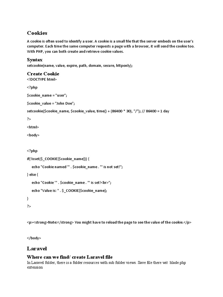 Cookies: Syntax Create Cookie | PDF | Ajax (Programming) | Http Cookie