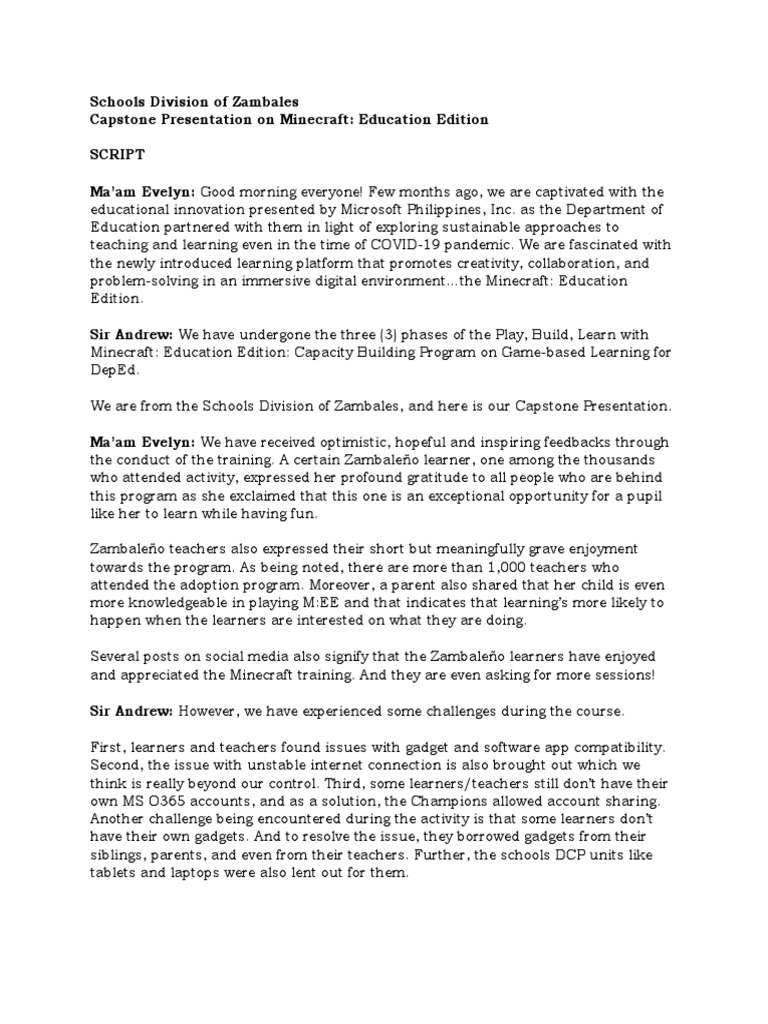 Final Script Capstone Presentation | PDF | Further Education