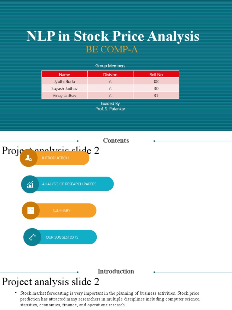 NLP in Stock Price Analysis | PDF | Prediction | Forecasting